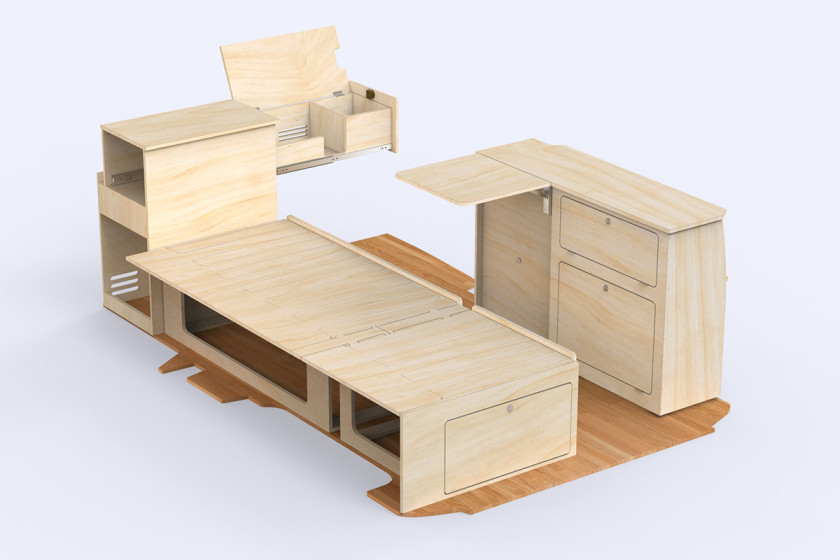 Removable & Modular Wooden Van Conversion | Simple Vans Kits