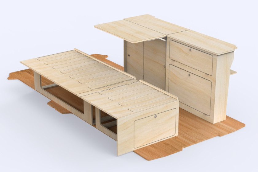 Removable & Modular Wooden Van Conversion | Simple Vans Kits
